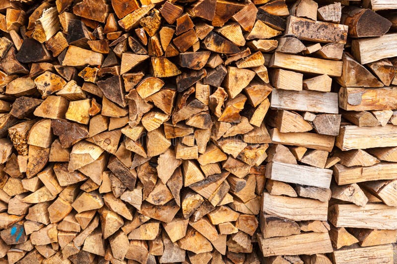 View of a Stack of Birch Wood for Fireplace. Background Photo Stock ...