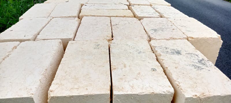 Photo of a Stack of Light Colored Rectangular Blocks, the Blocks are ...