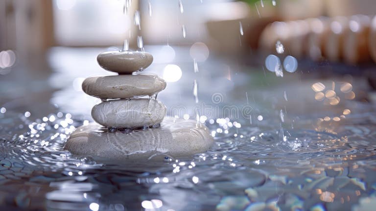 Photo of a Stack of Stones with Water Drops. Stock Photo - Image of ...