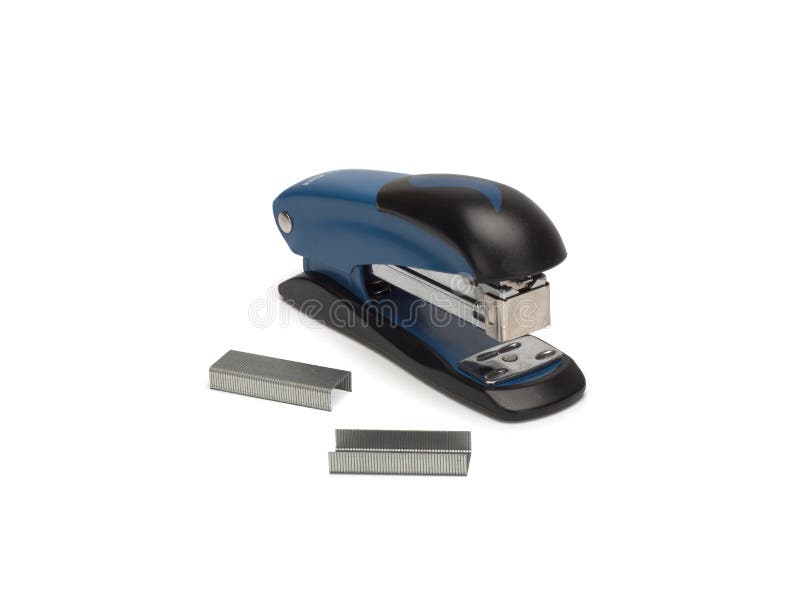 Photo of Stapler on White Background and Staples Nearby Stock Image ...