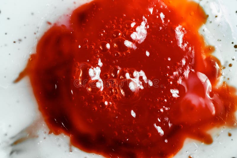 Photo of Sticky Bubbled Red Muck, Close-up Stock Image - Image of ...