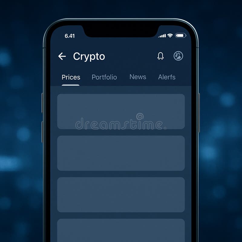 Photo Stock Mockup Vector Image – Dark-mode Crypto Portfolio App Screen ...