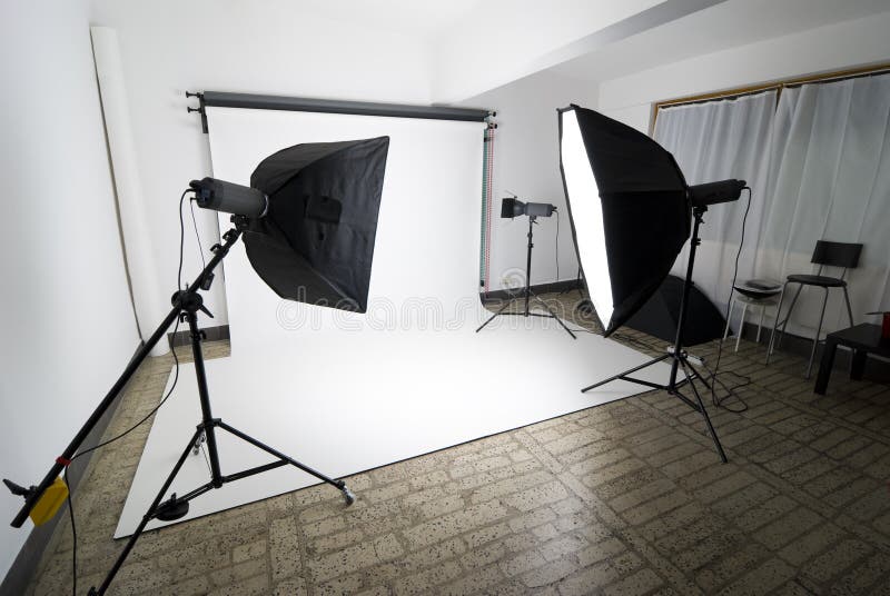 Modern photo studio stock photo. Image of fashion, camera - 34282858