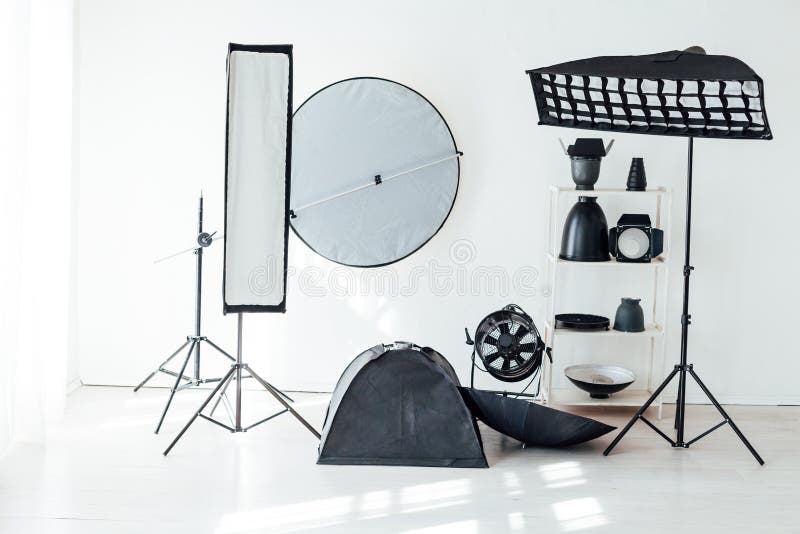 Photo Studio Equipment Flash Accessories Photographer Light Stock Photo ...