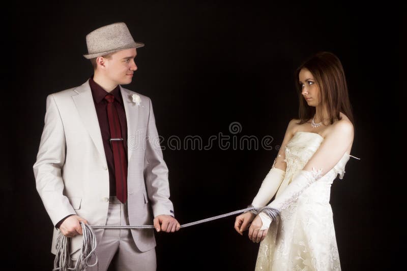 Bride and Groom in Wedding Attire Stock Image - Image of dress, husband ...