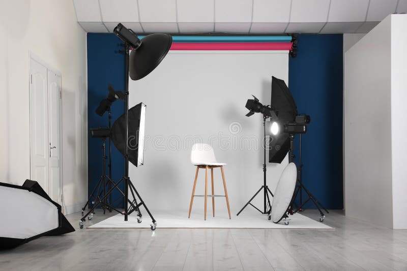 Photo Studio Interior with Set of Equipment Stock Image - Image of ...