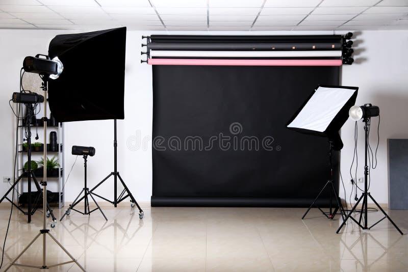 Photo Studio Interior with Set of Equipment Stock Image - Image of ...