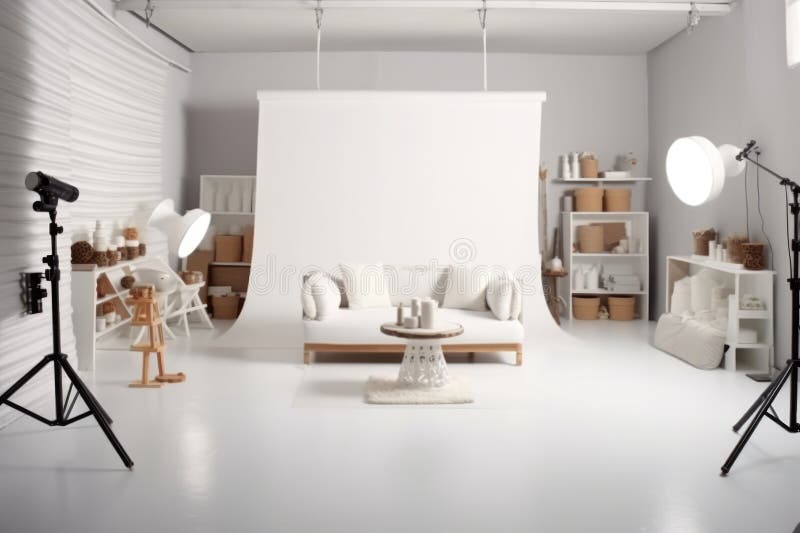 Photo Studio Interior with Professional Equipment and Workplace in ...