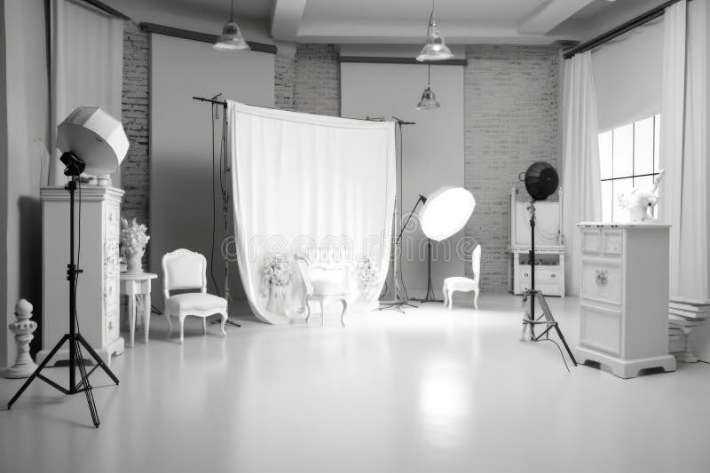 Photo Studio Interior with Professional Equipment and Workplace in ...