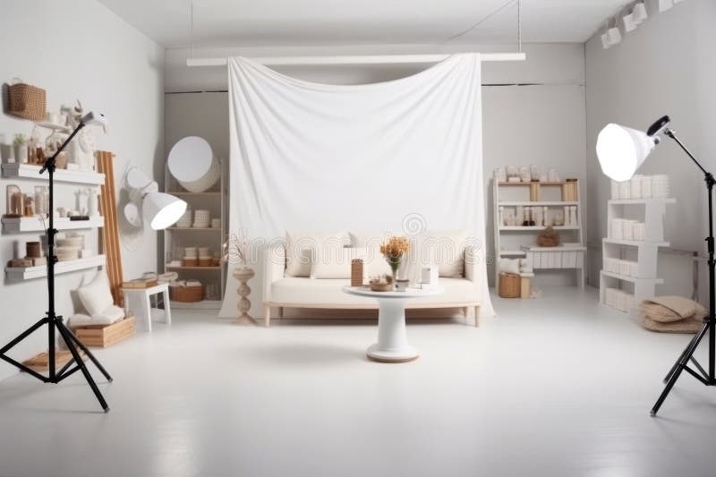 Photo Studio Interior with Professional Equipment and Workplace in ...