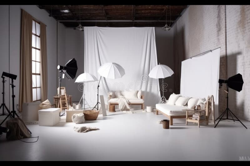 Photo Studio Interior with Professional Equipment and Workplace in ...