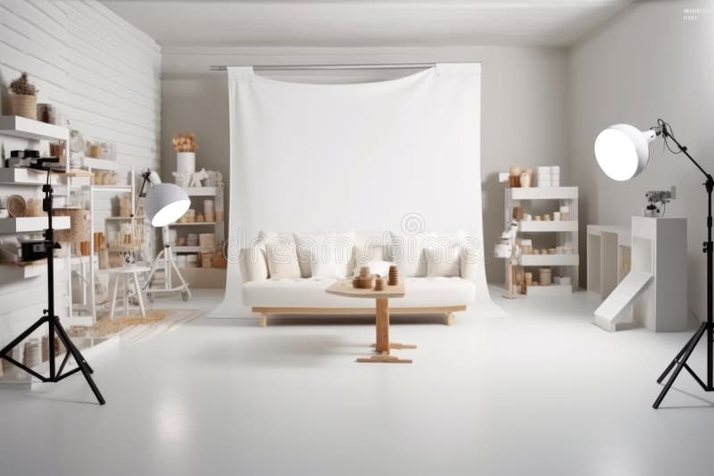 Photo Studio Interior with Professional Equipment and Workplace in ...