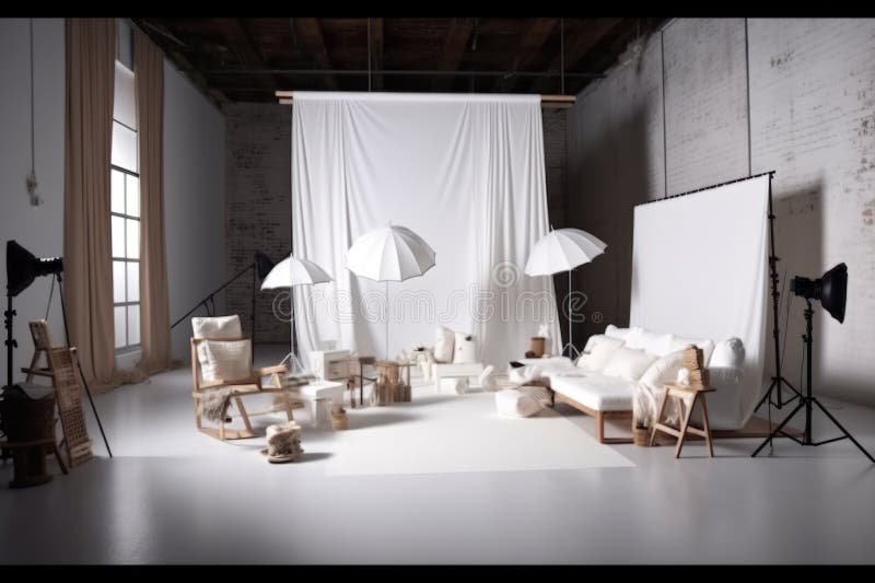 Photo Studio Interior with Professional Equipment and Workplace in ...