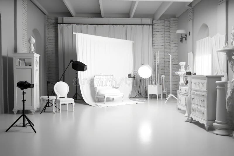 Photo Studio Interior with Professional Equipment and Workplace in ...