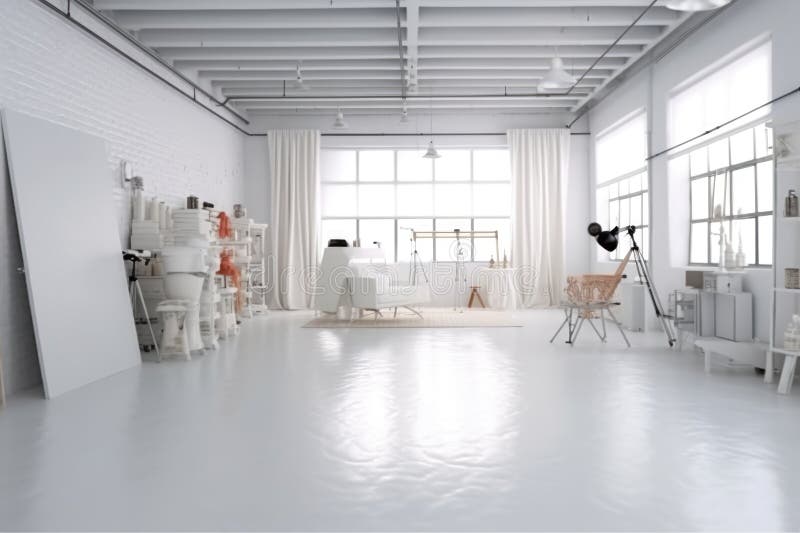 Photo Studio Interior with Professional Equipment and Workplace in ...