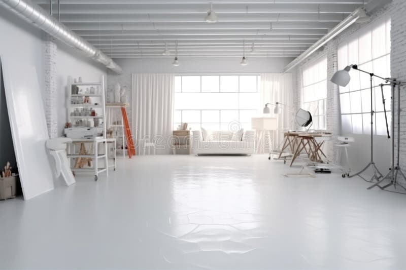 Photo Studio Interior with Professional Equipment and Workplace in ...