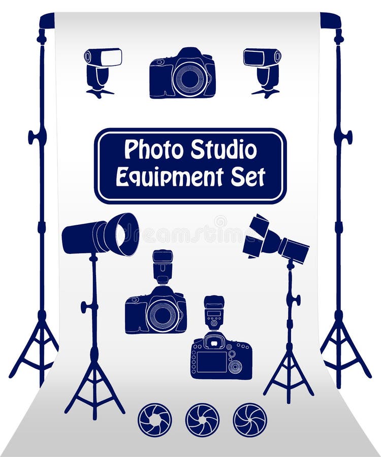 Photo studio set. stock illustration. Illustration of equipment - 73512936