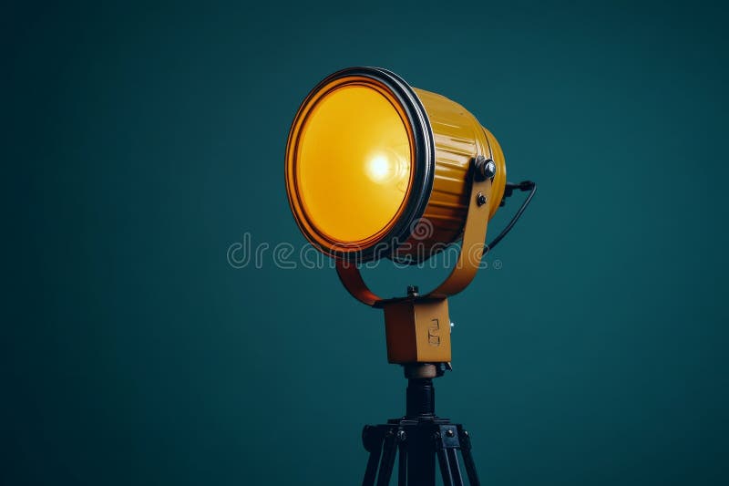 A Photo Studio Spotlight Shines on a Dark Room, Casting a Dramatic and ...