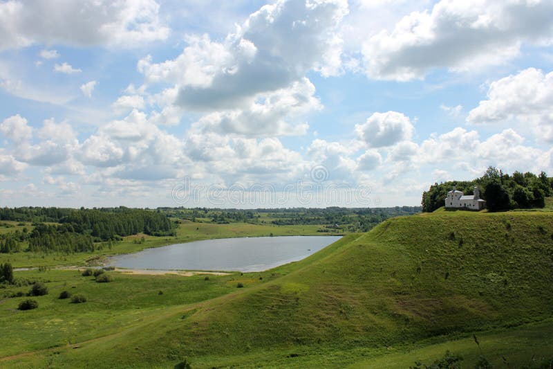 Photo, Summer Landscape of a Hilly Area Stock Image - Image of sunlight ...