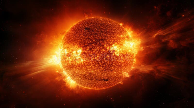 Photo of the sun in space. stock illustration. Illustration of elements ...