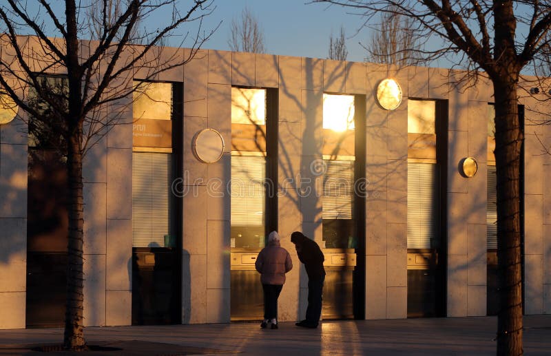 Photo of Sunset Light of a Building in a Park Editorial Image - Image ...