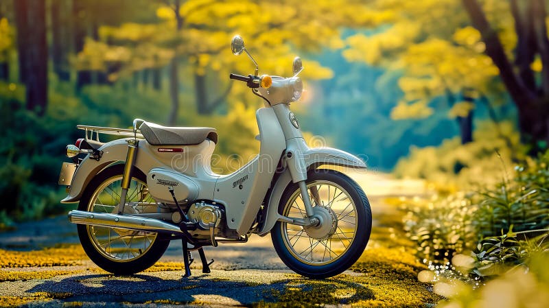 Photo of a Super Cub Motorcycle Stock Illustration - Illustration of ...