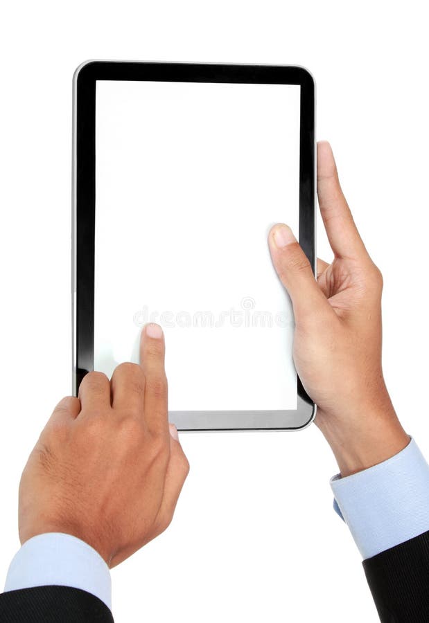 Hand Holding Android Tablet Like Ipade, Blank Screen for Advertisement ...