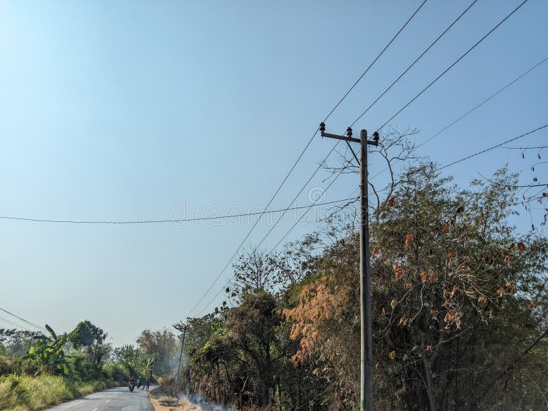 Photo Taken from a Low Angle of a High Voltage Electricity Pole Stock ...