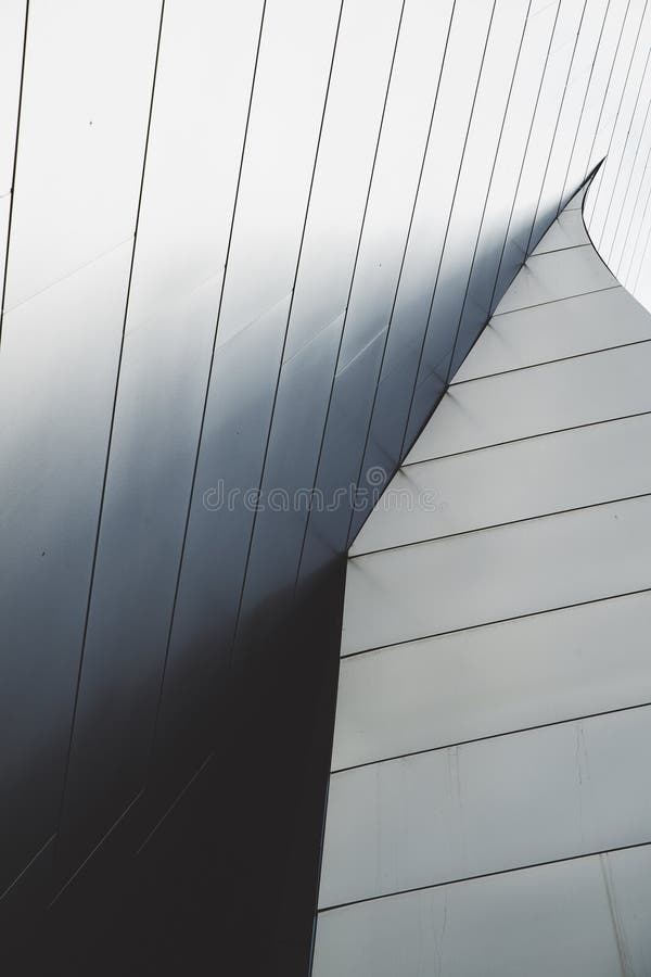 Close Up Shot Sharp Angle Side of Grey Building Stock Image - Image of ...