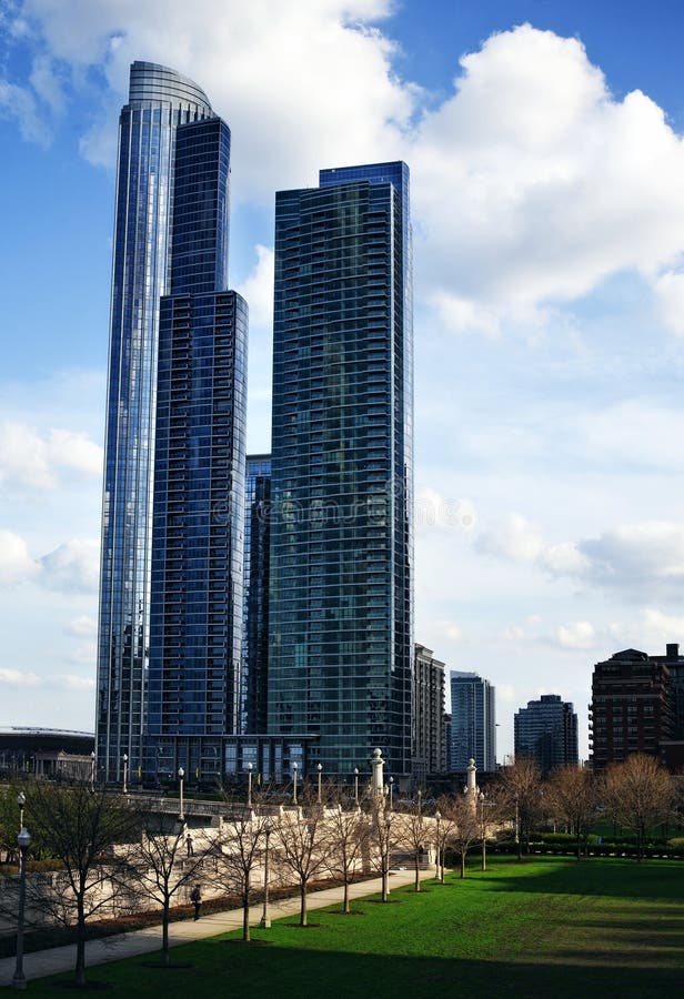 Photo of Tall Buildings. Chicago Stock Image - Image of aerial ...