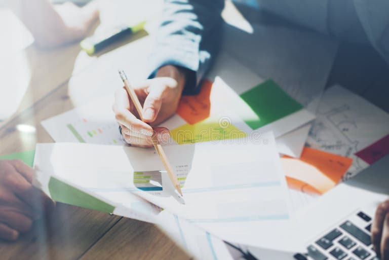 Photo Team Work Process, Signs Documents Table. Account Managers Crew ...