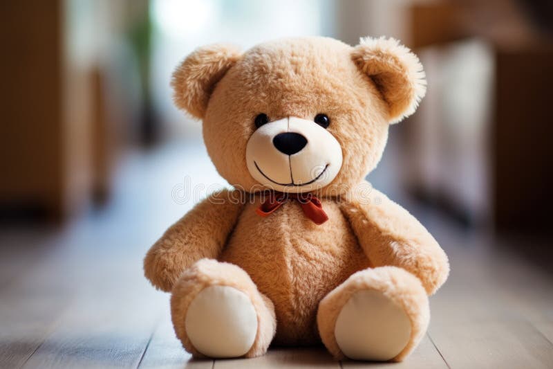 Photo of Teddy Bear Wearing a Cheerful Smile Stock Illustration ...