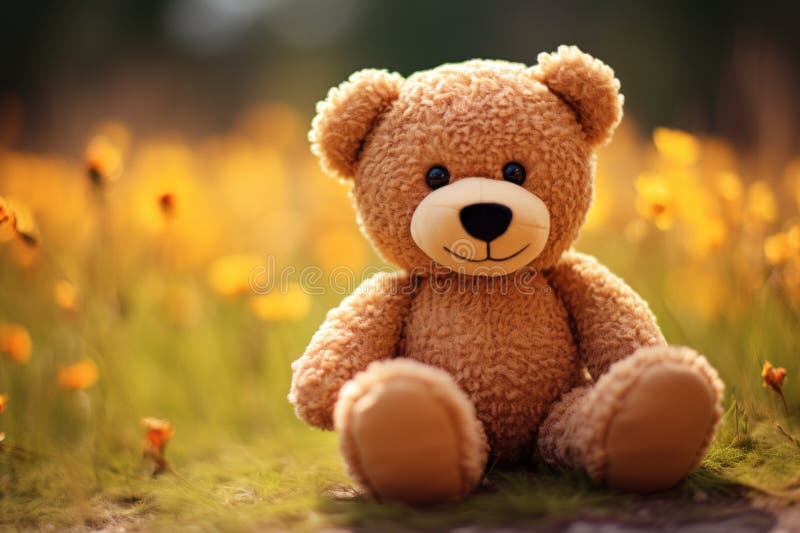 Photo of Teddy Bear Wearing a Cheerful Smile Stock Illustration ...