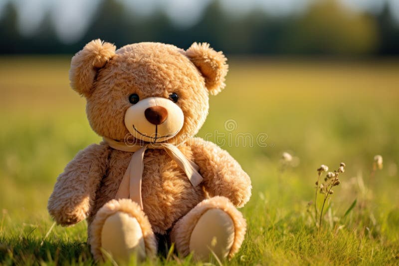 Photo of Teddy Bear Wearing a Cheerful Smile Stock Image - Image of ...