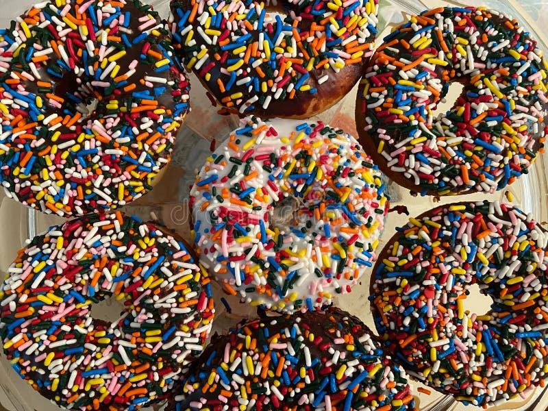 Tempting Donuts with Sprinkles Stock Photo - Image of colorful ...