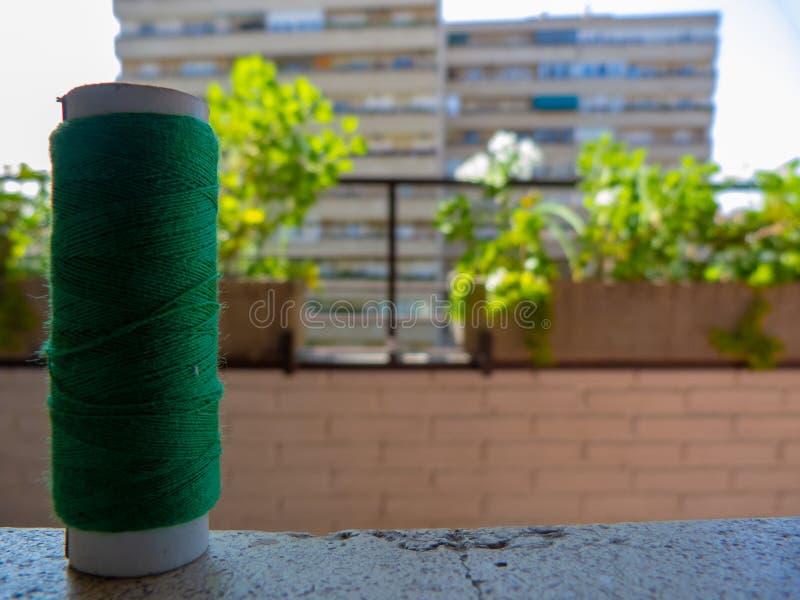 Thread with Plants in the Blurred Background Stock Image - Image of ...