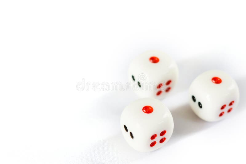 Three Dices Have Triple One Point Isolated on White Background Stock ...