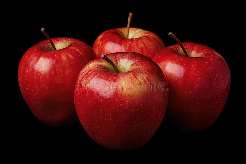 A Photo of Three Red Apples Sitting Together Stock Image - Image of ...