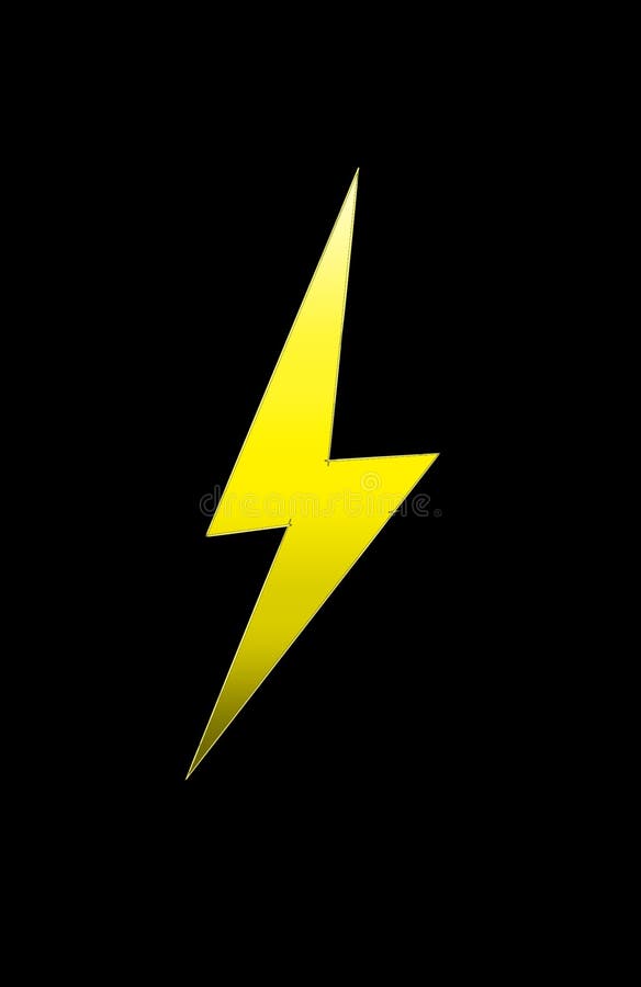 Photo of the Thunder Symbol in Yellow with a Black Background Stock ...