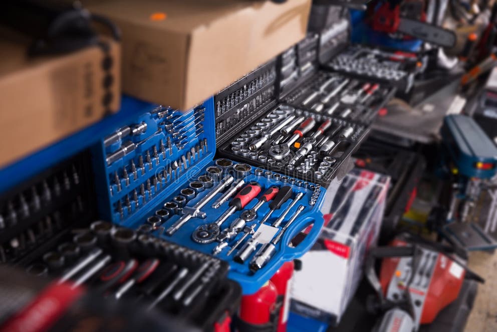 Photo of New Tools on Showcase Stock Image - Image of modern ...