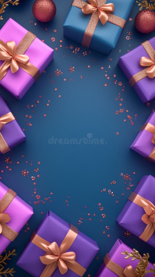 Photo Top View of Gifts on Gradient Background Space for Text Stock ...