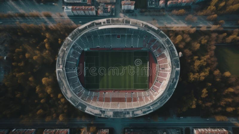 Photo Top View of a Soccer Stadium. Generative AI Stock Illustration ...