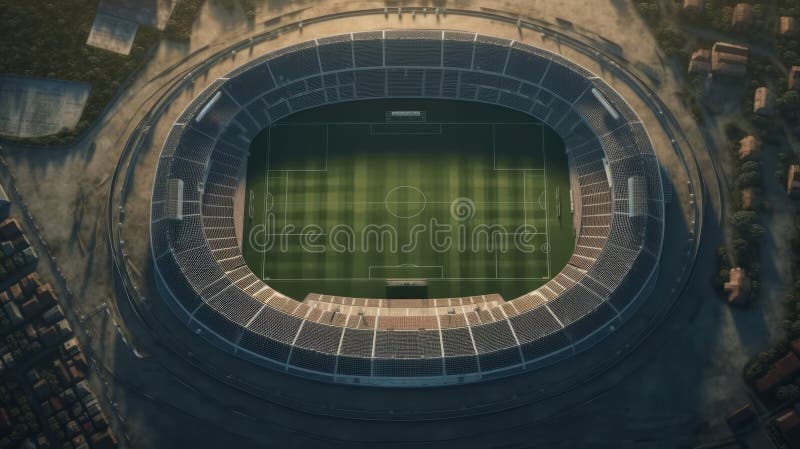 Photo Top View of a Soccer Stadium. Generative AI Stock Illustration ...