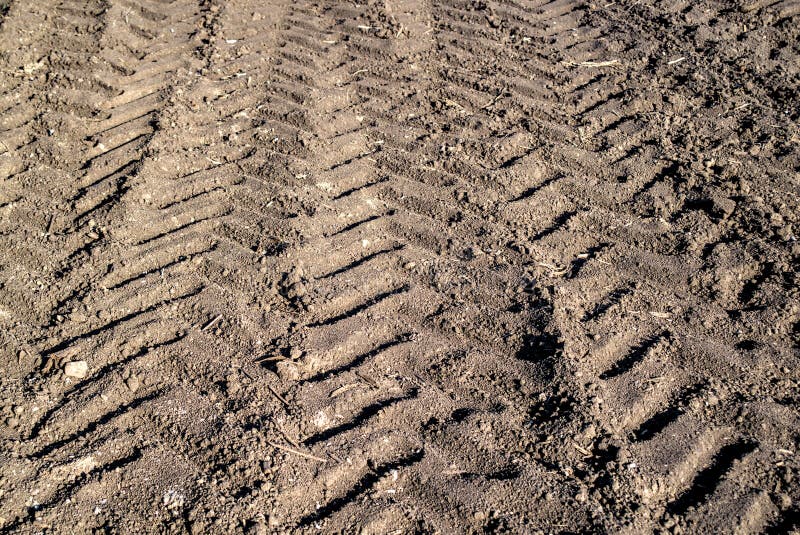 Photo of Tractor Tracks on the Field Stock Image - Image of curve ...