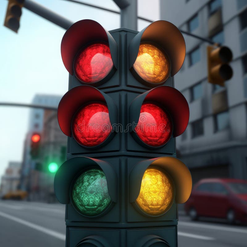 Photo of Traffic Light Hyper Realistic Generative AI Stock Illustration ...