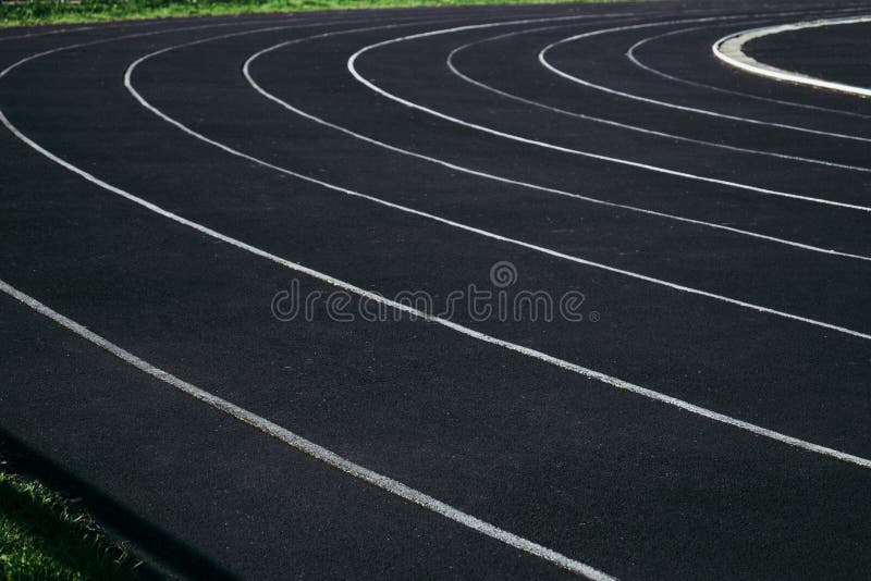 Running track in stadium stock image. Image of turn - 144207085
