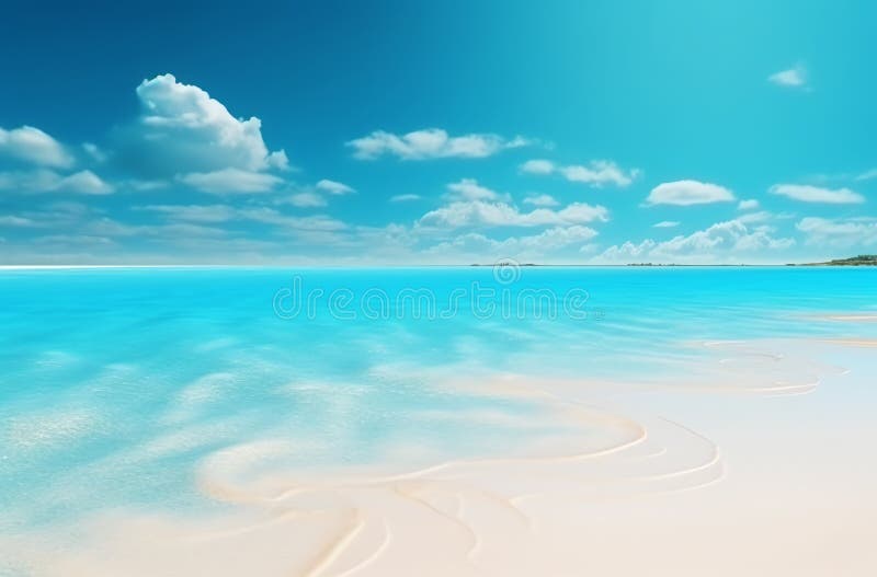 Turquoise Ocean with Blue Sky and Cloud in Summer Time Stock ...