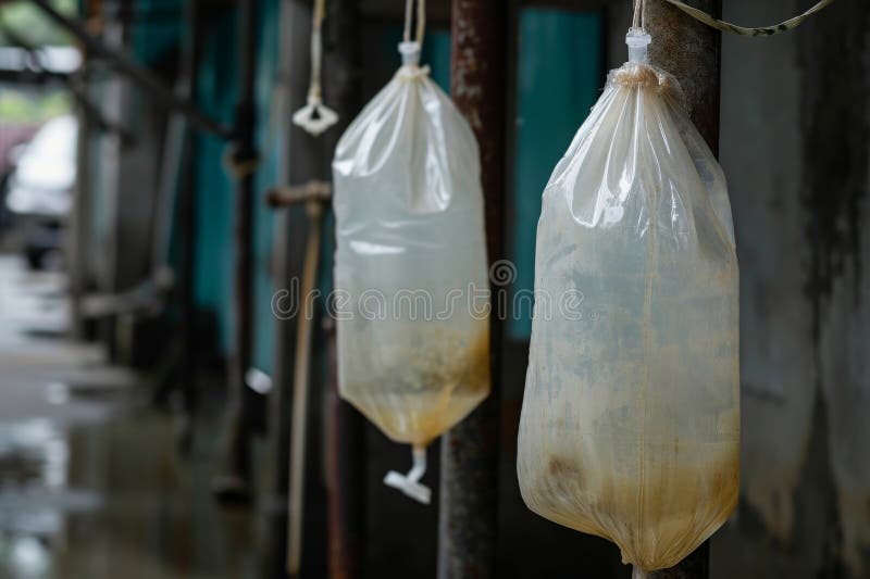 A Photo of Two Bags Hanging from a Pole, Depicting a Practical Storage ...