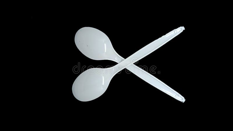 Photo of Two Crossed Plastic Spoons Stock Image - Image of organ ...