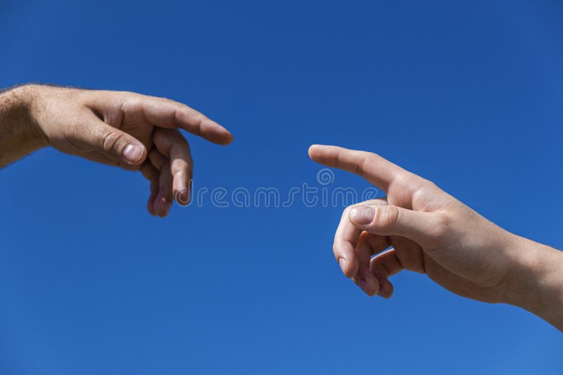 Photo of Two Hands. Hands Reach for Each Other Stock Photo - Image of ...